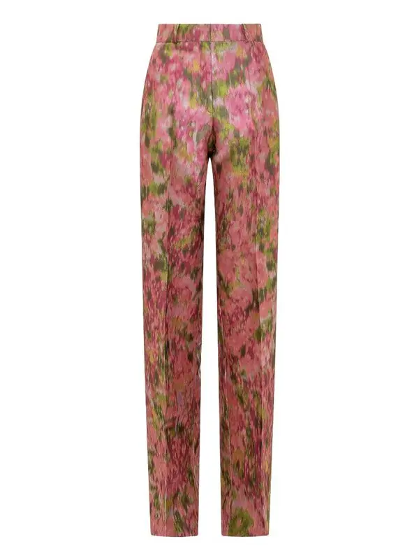 DEL CORE Patterned Cigarette Pants - Pink