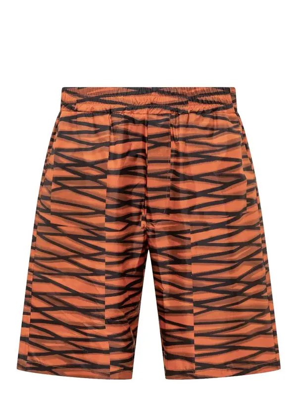 PIERRE-LOUIS MASCIA Printed Silk Shorts - Orange