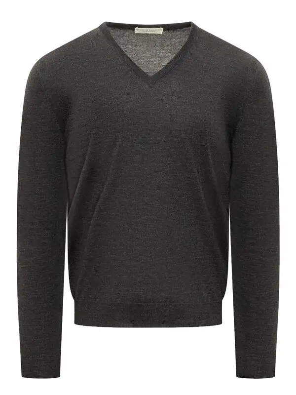 FILIPPO DE LAURENTIIS Royal Jersey V-neck Cardigan - Black