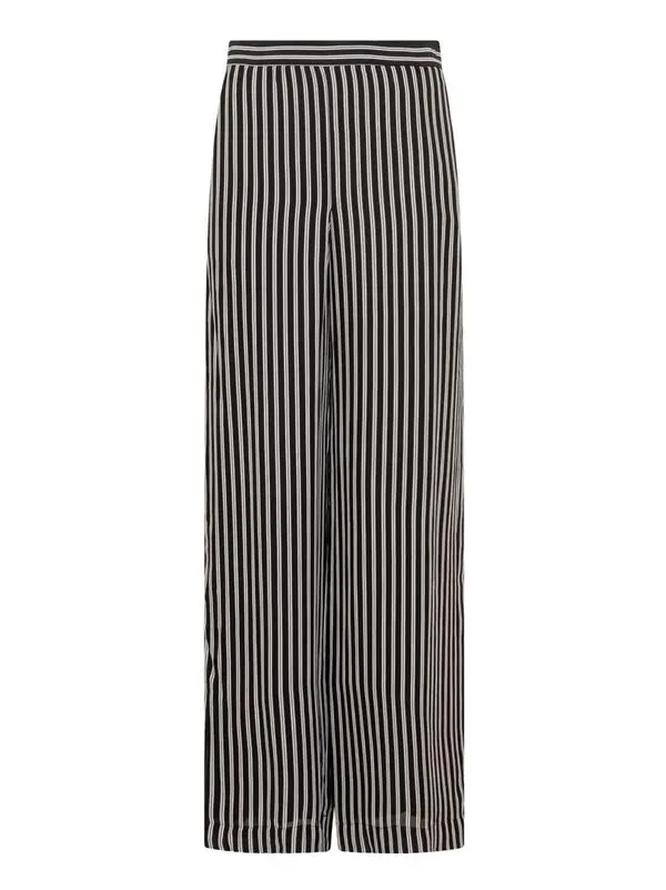 Michael Kors Striped Wide Leg Pants - Black