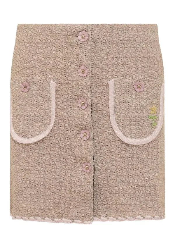 CORMIO Knit Mini Skirt - Beige