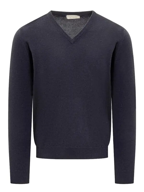 FILIPPO DE LAURENTIIS Royal Jersey V-neck Cardigan - Blue