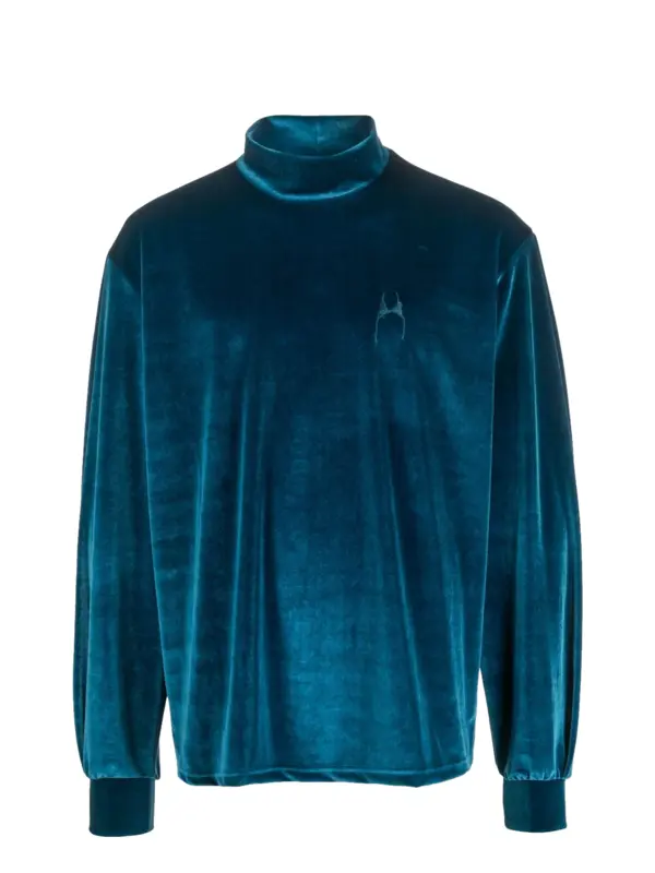 Random Identities High-neck Velvet Jumper - Blue
