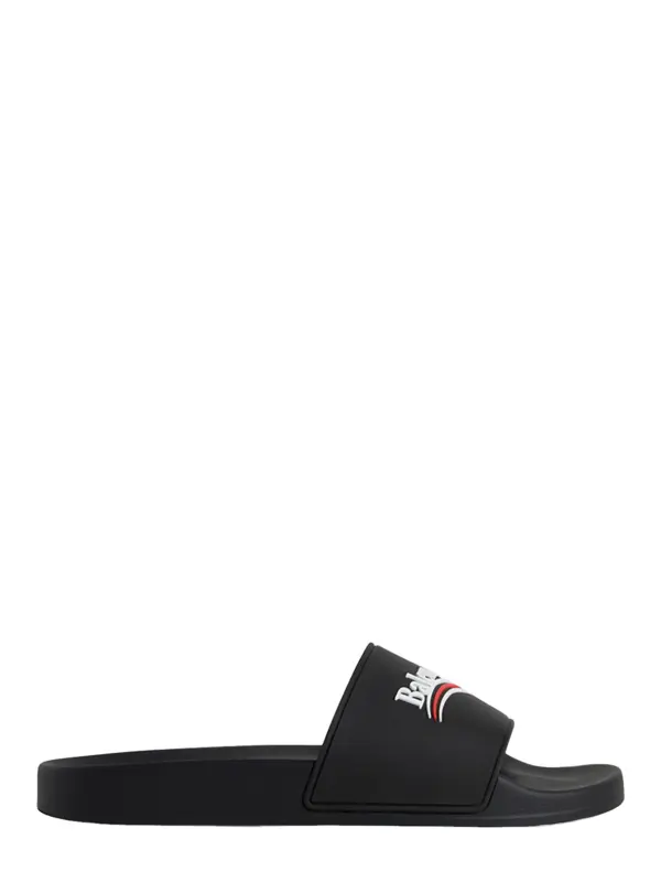 Balenciaga Pool Slide Sandals - Black/white/red