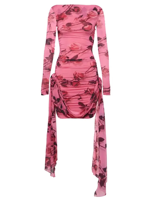 Blumarine Printed Jersey Minidress - Red
