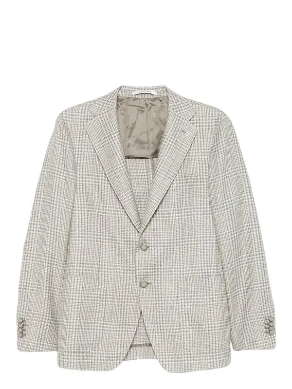 Tagliatore Check Pattern Jacket - Grey/neutrals