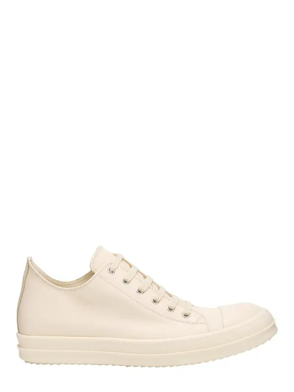 Rick Owens Scarpe Leather Low-top Sneakers - Milk