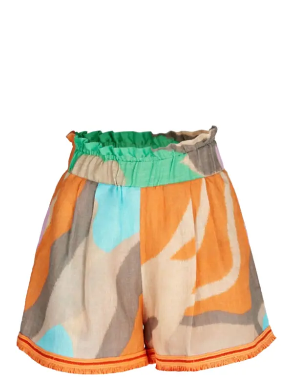 Silvia Tcherassi Giorgio Abstract-print Shorts - Orange