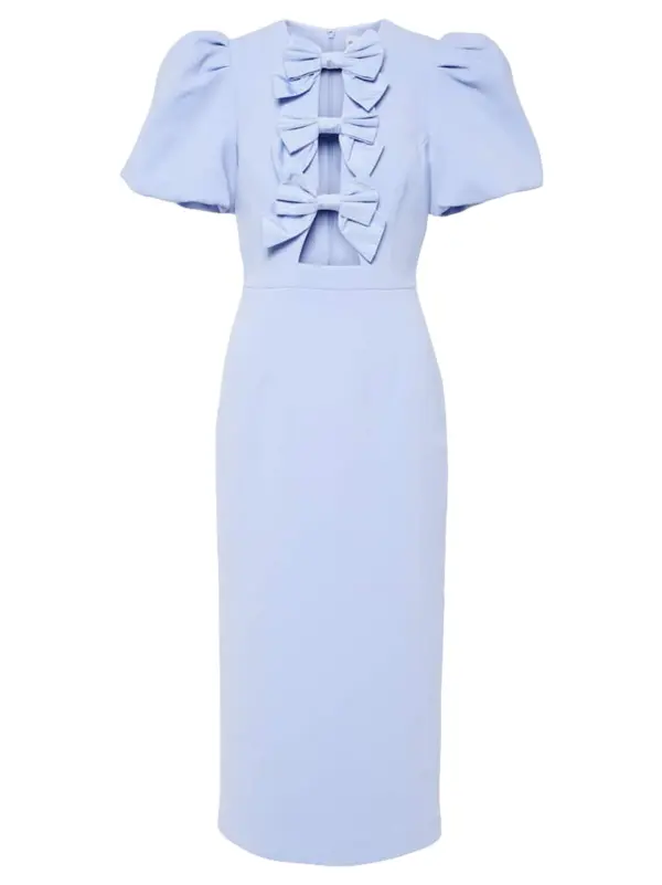 Rebecca Vallance Annabelle Bow-detail Midi Dress - Blue