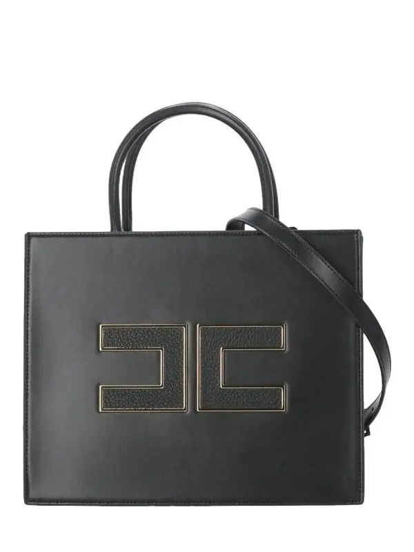 Elisabetta Franchi Shoulder Bag With Logo - Black