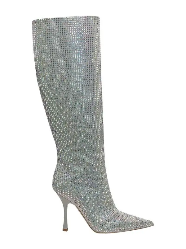 LEONIE HANNE X LIU JO High Pointed Glitter Boots - Silver