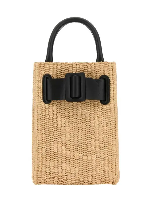 Boyy Raffia Bobby Tourist Epsom Handbag - Beige O Tan