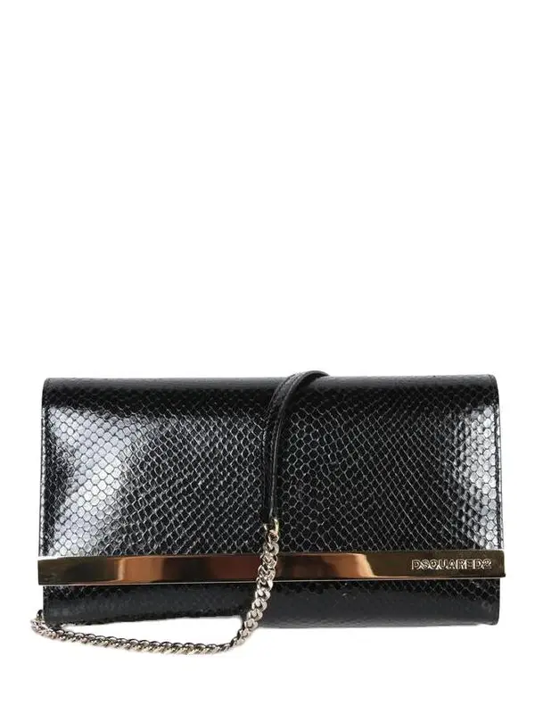 Dsquared2 Reptile Effect Leather Clutch - Black