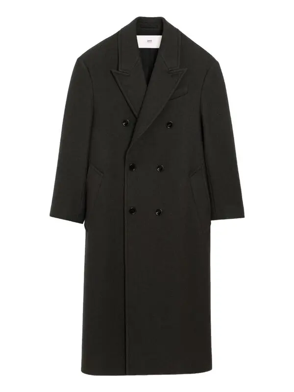 Ami Double-breasted Coat - Grey