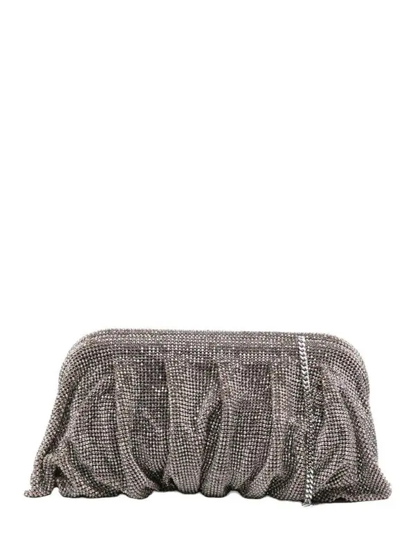 Benedetta Bruzziches Beaded Clutch With Chain Strap - Silver
