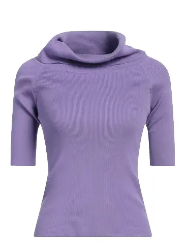 SNOBBY SHEEP Knitted Cotton-silk Turtleneck Top - Purple