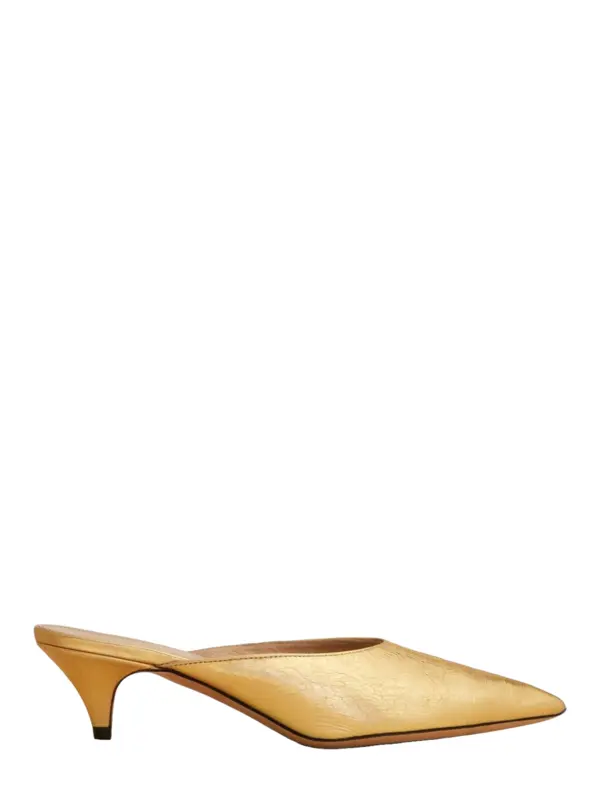Khaite The River Leather Mules - Gold