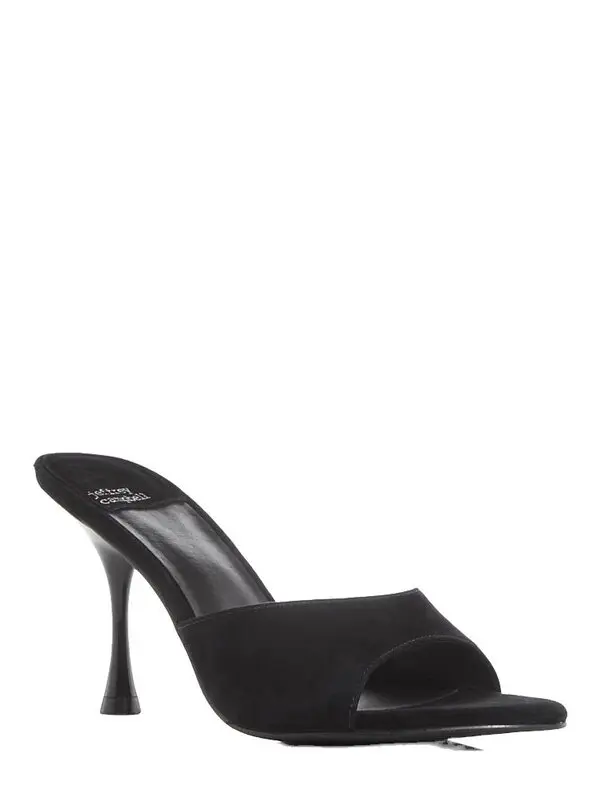 Jeffrey Campbell Agent High Heel Slides - Black Suede