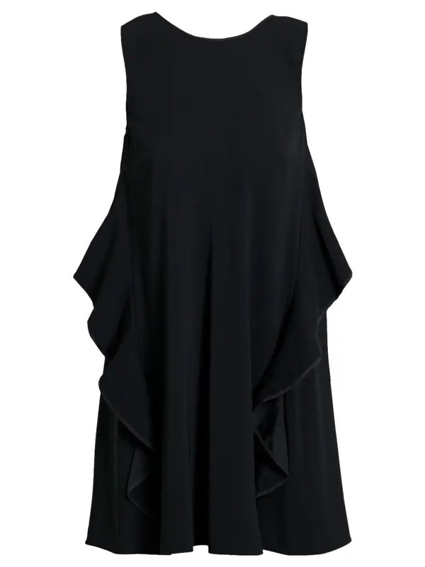 Red Valentino Bow-embellished Ruffled Mini Dress - Black