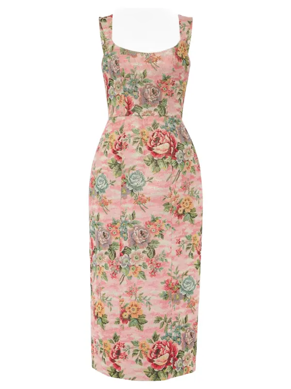 MARKARIAN Floral Bustier Midi Dress - Multicoloured