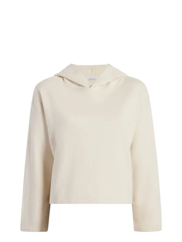 Another Tomorrow Cropped Jersey Hoodie - Neutrals