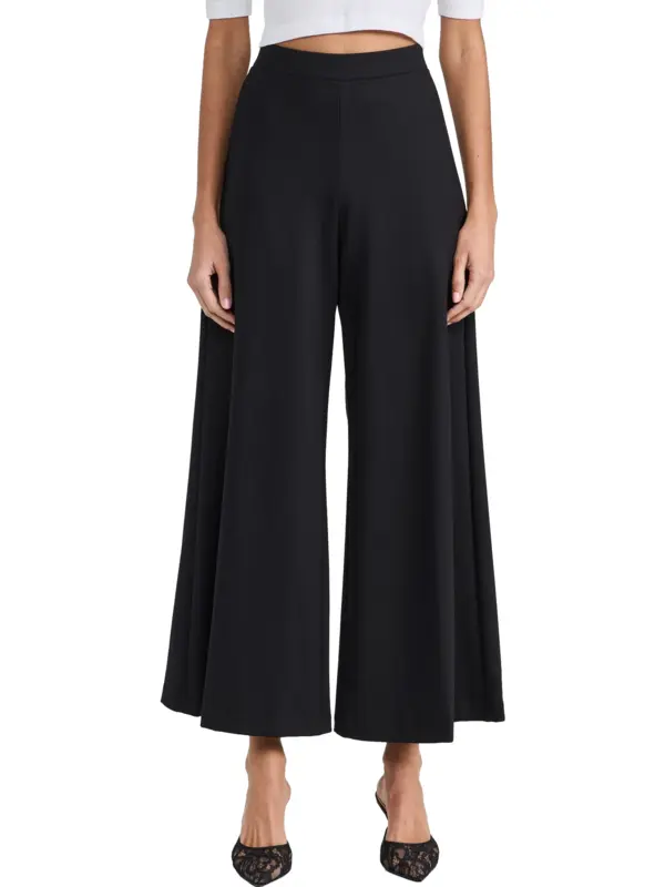 Rosetta Getty Pull On Wide Leg Culottes - Black