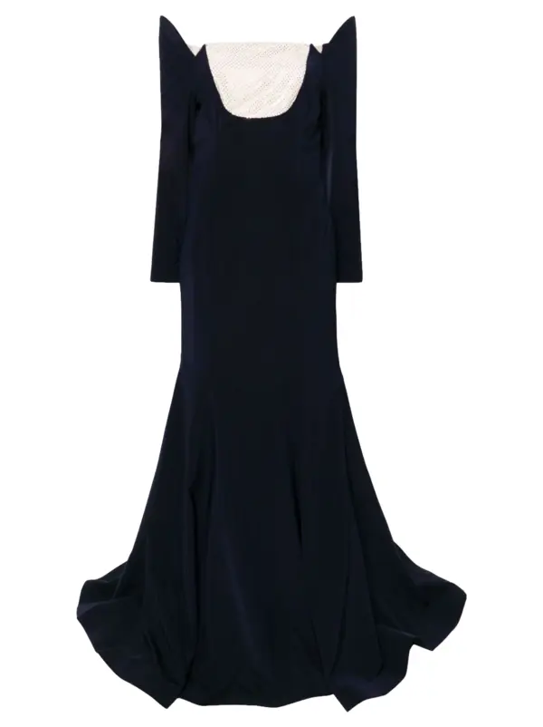 BAZZA ALZOUMAN Off-shoulder Gown - Blue