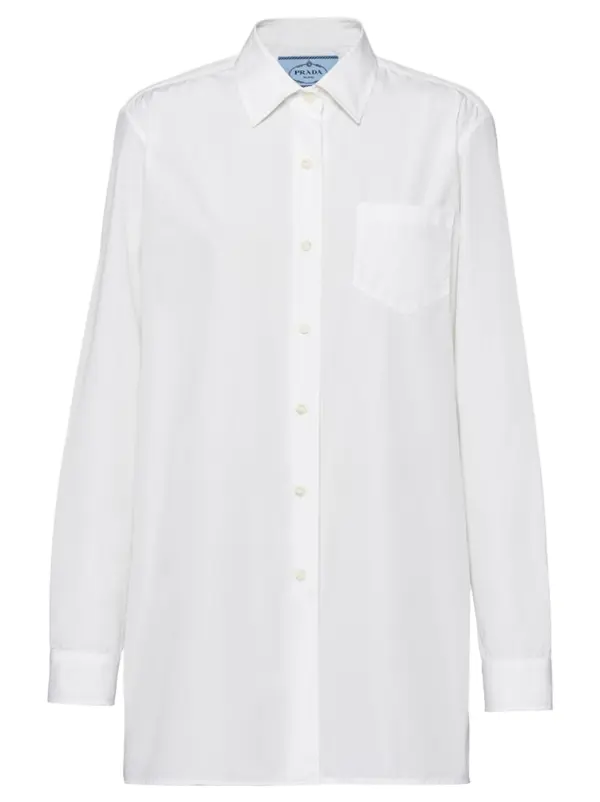 Prada Poplin Mini Shirt Dress - Bianco
