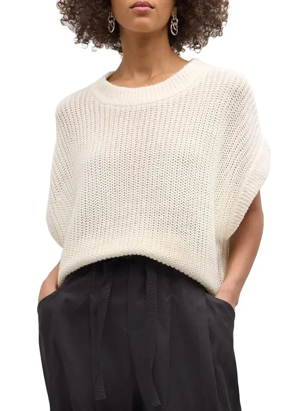 APIECE APART Oliva Linen Knit Vest - Cream
