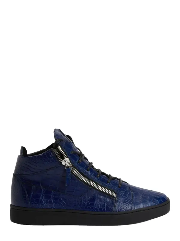 GIUSEPPE ZANOTTI Kriss Crocodile-effect Sneakers - Blue