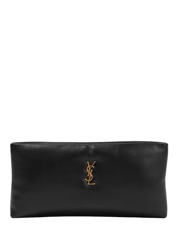 Saint Laurent Calypso Leather Pouch - Black