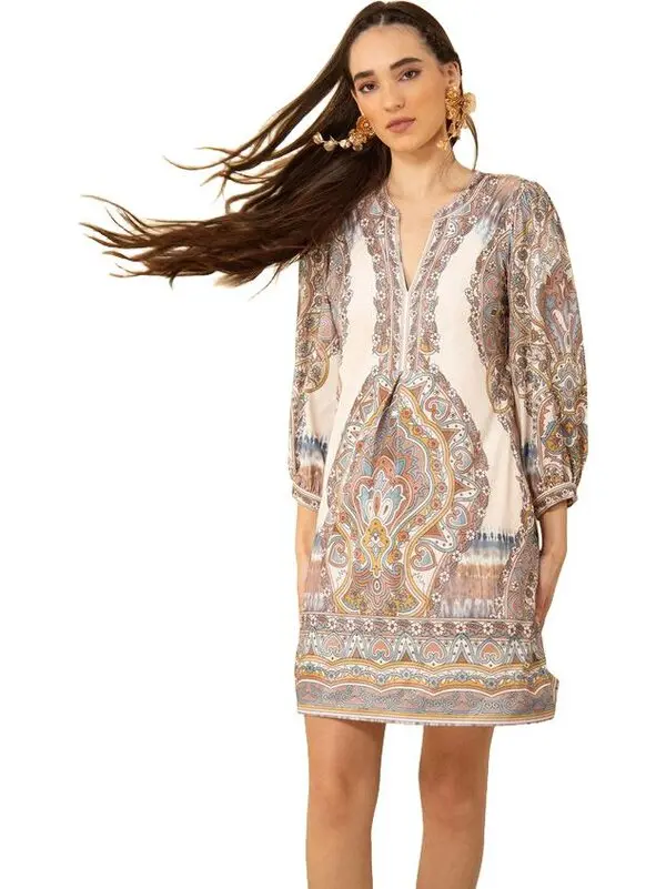 Hale Bob Gabriella Jersey Mini Dress - Brown / Neutral