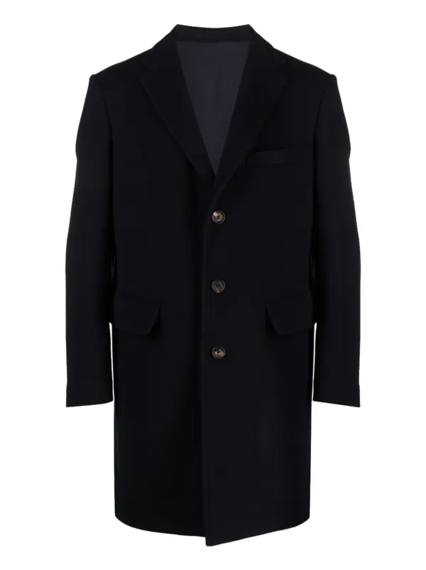 Eleventy Felted Single-breasted Coat - Blue
