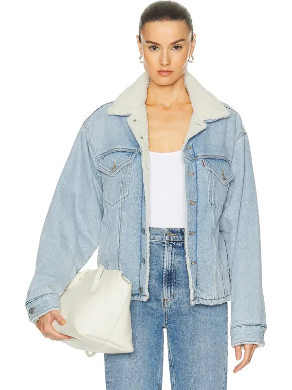 ERL Levis Sherpa Trucker Jacket - Blue