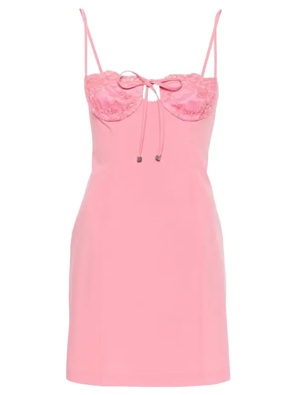 Blumarine Lace-detail Mini Dress - Pink