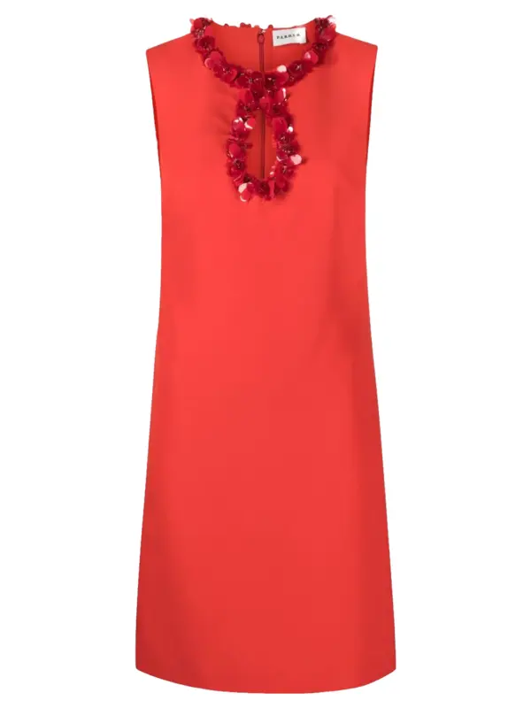 P.a.r.o.s.h Bead-embellished Column Dress - Red