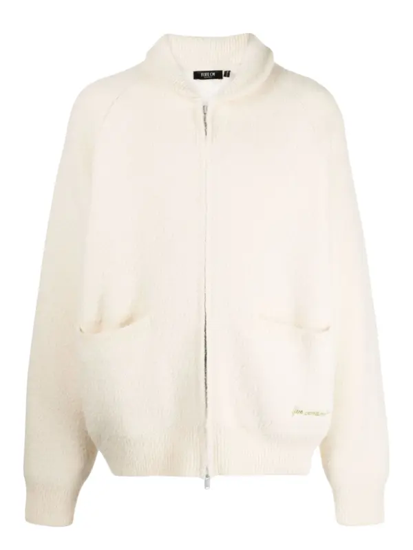 FIVE CM Ribbed-knit Zipped Cardigan - Neutrals