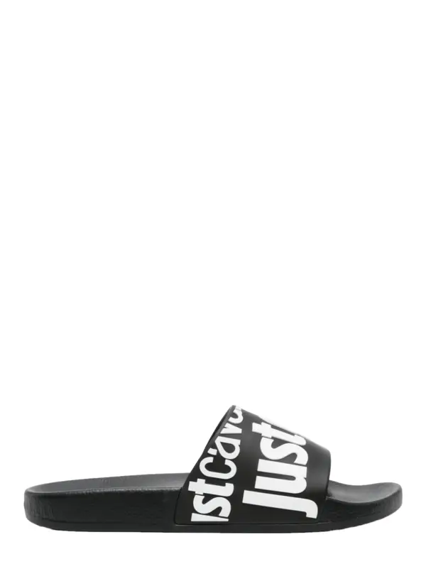 Just Cavalli Logo-embossed Slides - Black
