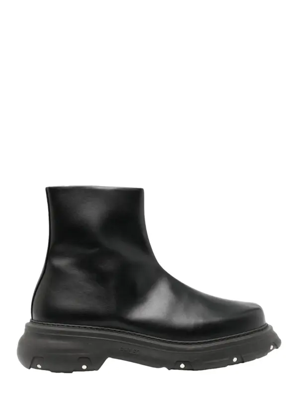 PHILEO Leather Ankle Boots - Black