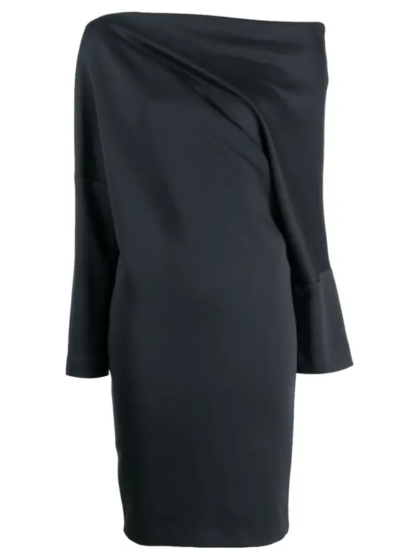 GIANLUCA CAPANNOLO Asymmetrical Boat Neck Dress - Grey