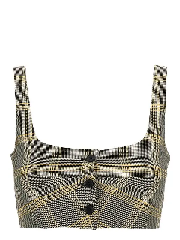 Marni Check Print Cropped Top - Multicolor