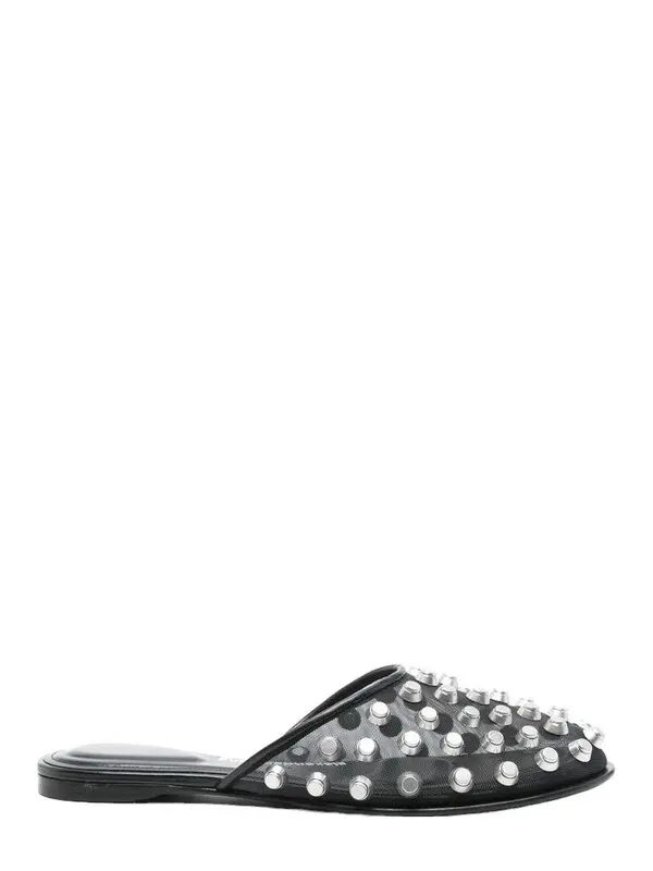 Alexander Wang Studded Flat Slides - Black