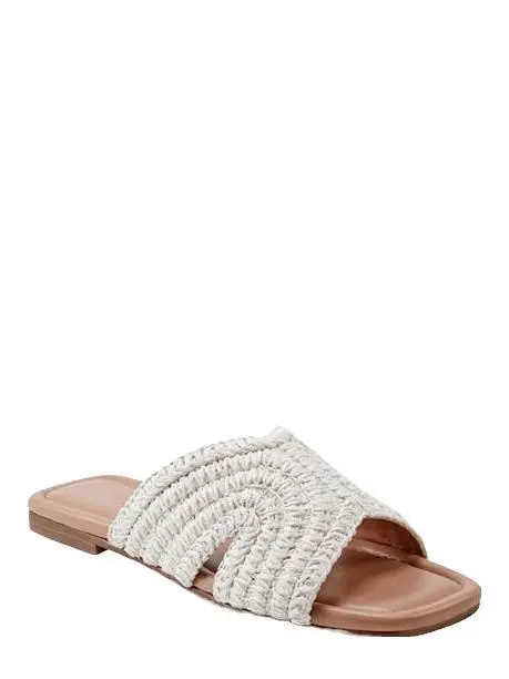 Marc Fisher Narda Raffia Slide Sandal - Ivory