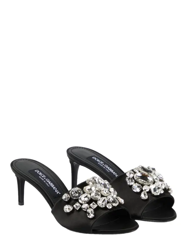 Dolce & Gabbana Crystal-embellished Mules - Black