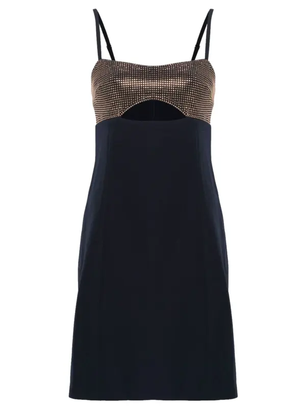 Michael Kors Rhinestoned Cut-out Mini Dress - Black