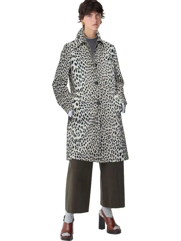 CALLAS MILANO Alaine Animal Print Car Coat - Brown / Neutral