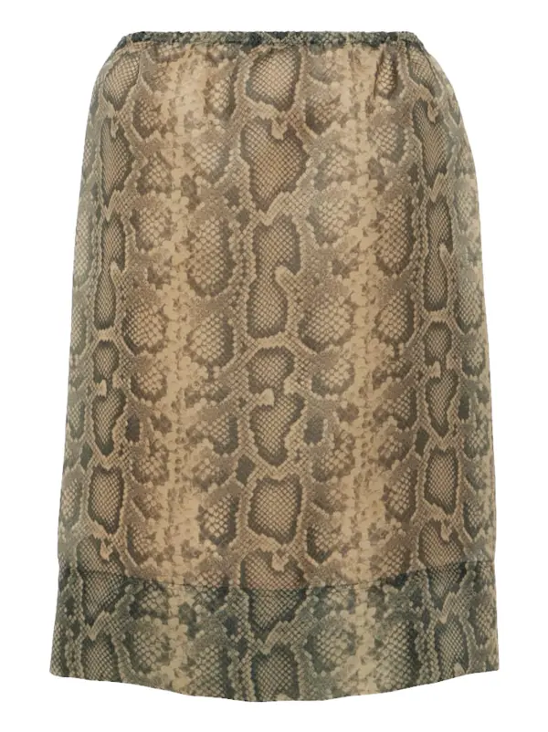 Sportmax Desio Snake-effect Organza Midi Skirt - Black