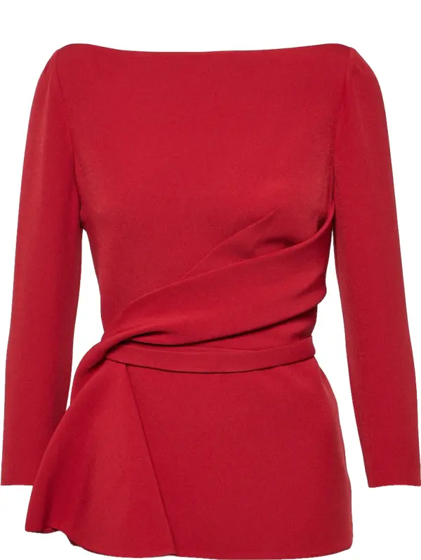 Safiyaa Gathered Blouse - Burgundy