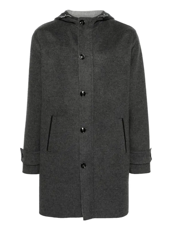 Kiton Button-up Hooded Jacket - Grey