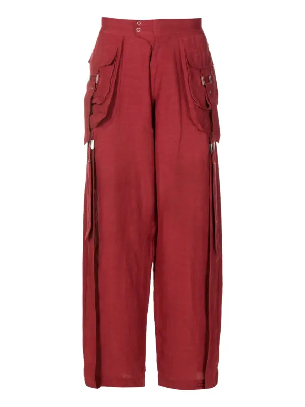 AMIR SLAMA Wide-leg Cargo Trousers - Red